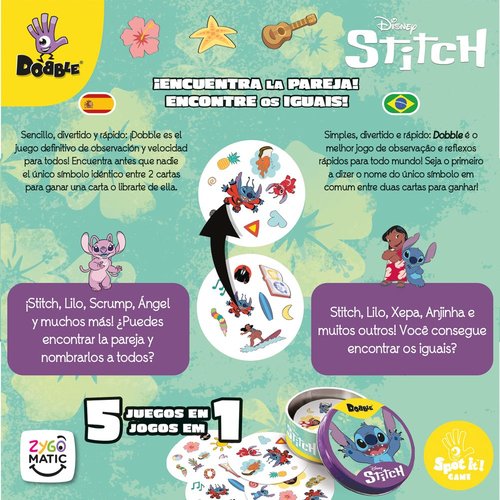 Juego de cartas dobble Disney Stitch | Indya - Juguetes educativos